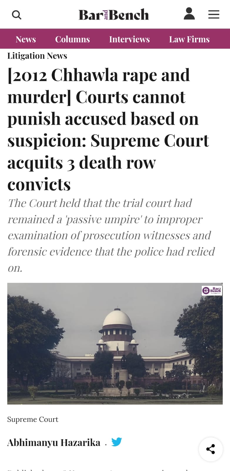 Supreme Court Judgement: 3-Men wrongly awarded Death Penalty (2012 ...
